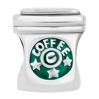 JewelryHouse Fashion Coffee Cup Bead Charms For Bracelets (Star)