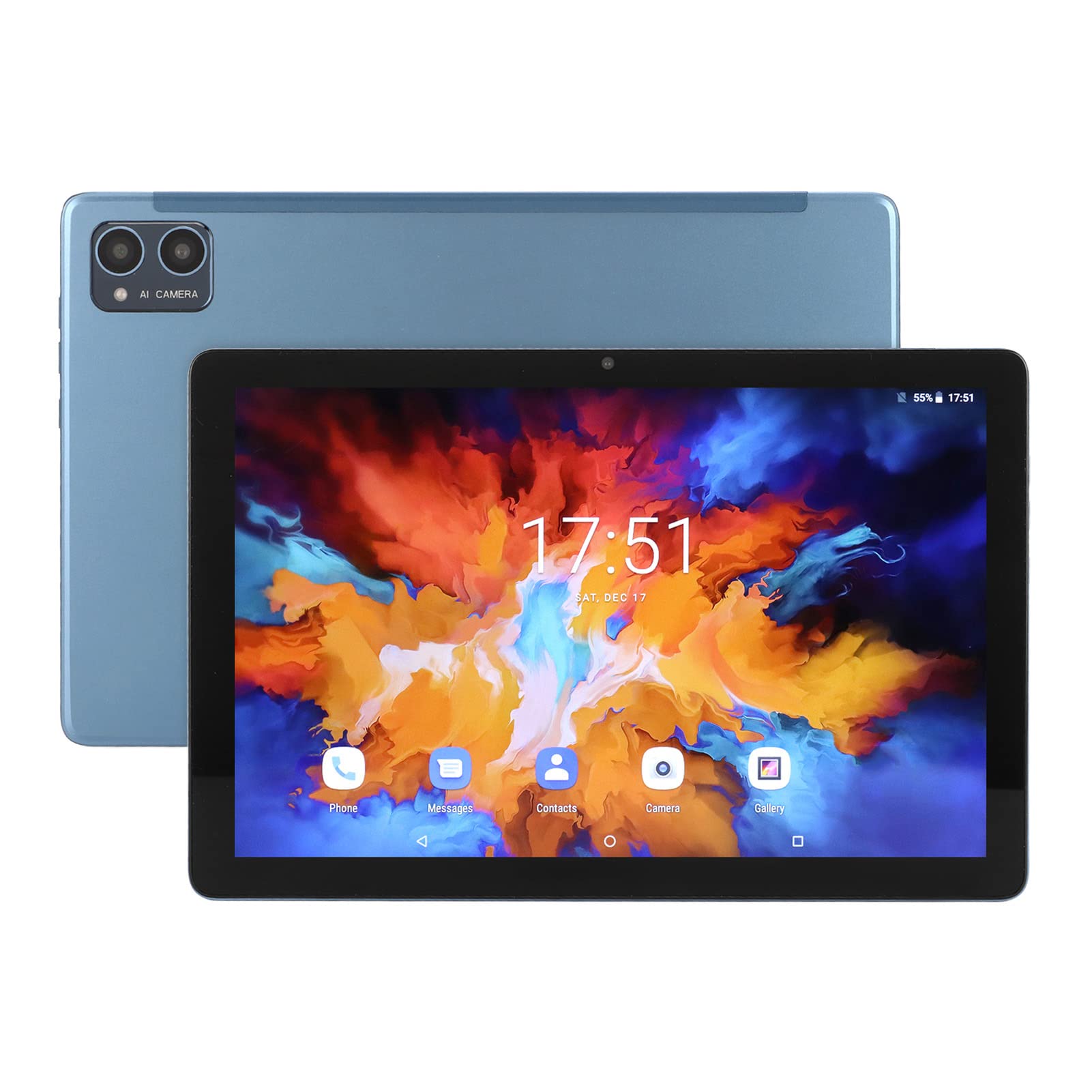 VINGVO Gaming Tablet, 10.1in Tablet Blue Built in GPS 12GB RAM 256GB ROM for Office (US Plug)