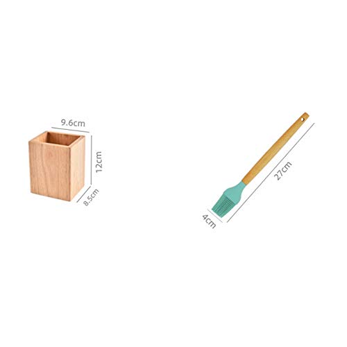LMMDP Silicone Kitchen Tools Set Cooking Tools Utensils Set Spatula Shovel Soup Spoon with Wooden Handle Special Heat-resistant Design