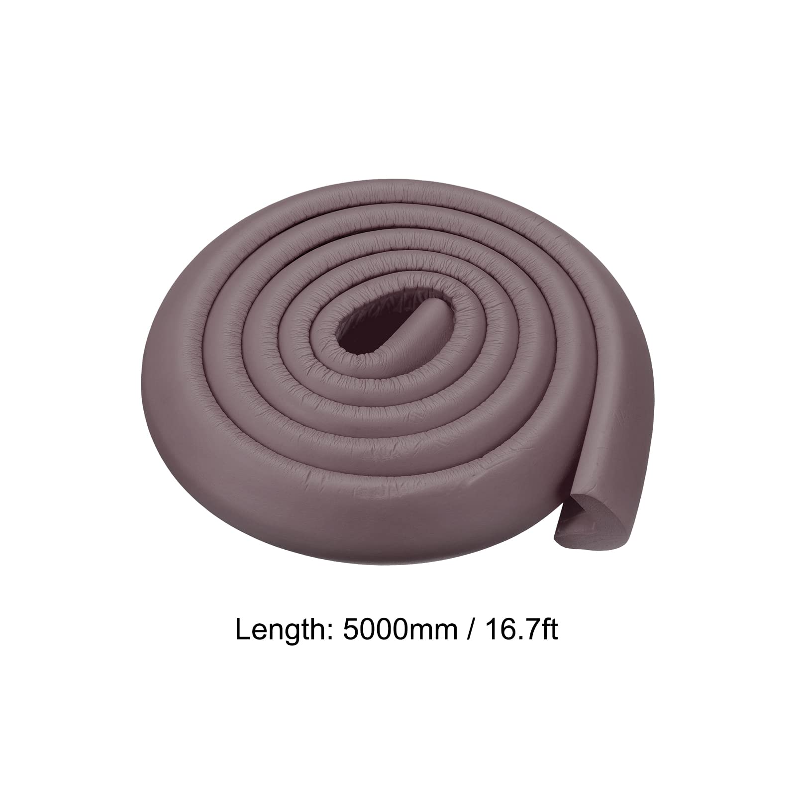 uxcell Corner Guards Edge Protectors 16.4ft(5M), Foam Safety Bumper L Shape for Furniture Corner Table Edge Guard, Brown