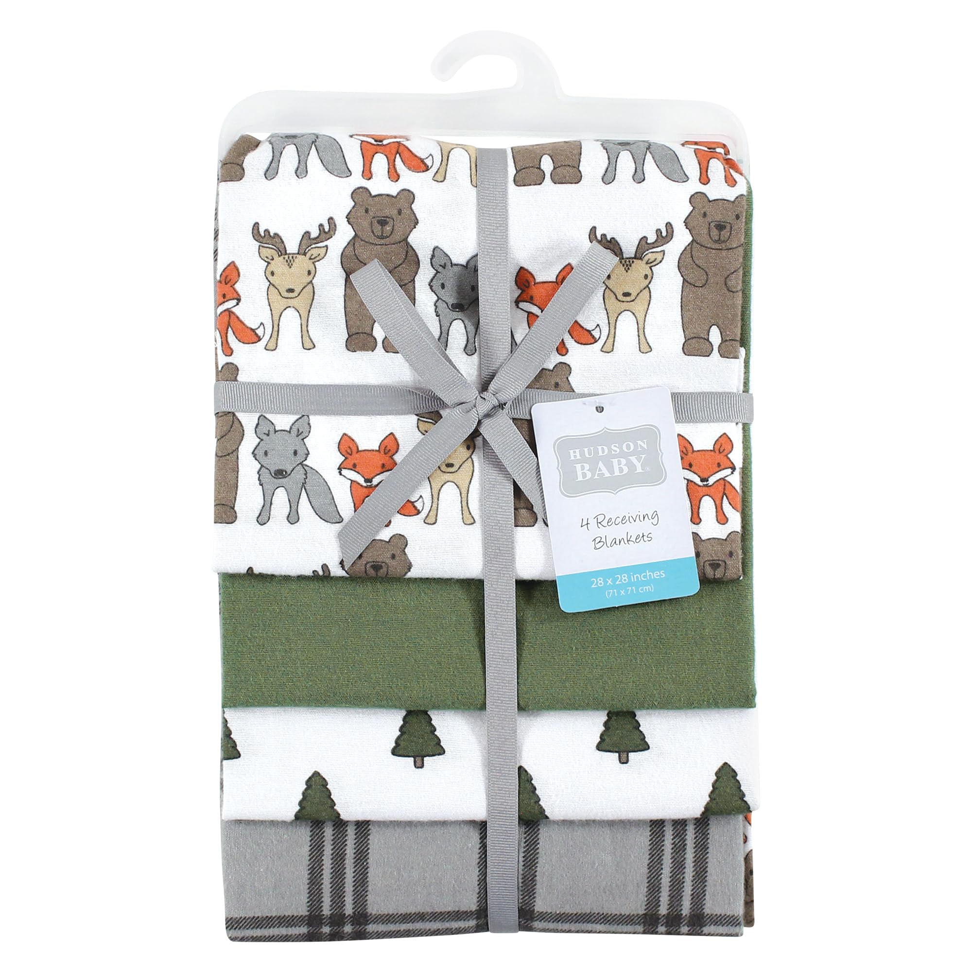 Hudson Baby Unisex Baby Cotton Flannel Receiving Blankets, Wild Forest, One Size