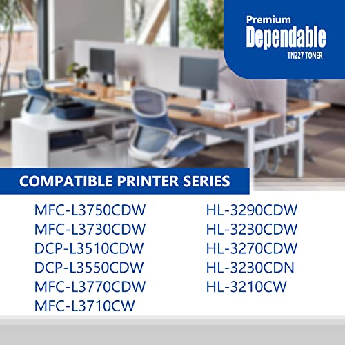 YOISNER TN227 TN-227 Toner Cartridge Black Compatible Replacement for Brother TN227 MFC-L3710CW L3770CDW L3750CDW HL-3210CW 3230CDW 3270CDW 3230CDN 3290CDW DCP-L3510CDW L3550CDW Printer, 1-Pack