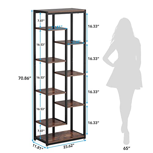 Tribesigns 70.8 Inch Tall Bookshelf, 8-Tier Industrial Open Bookcase, Metal Etagere Bookcase Storage Display Shelf Unit for Living Room Bedroom Home Office (1)