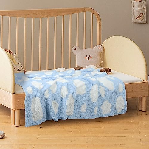 Soft Baby Blanket Baby Cozy Blanket Swaddling Blanket for Newborn Nursery 30x40 Inch Blue Cloud