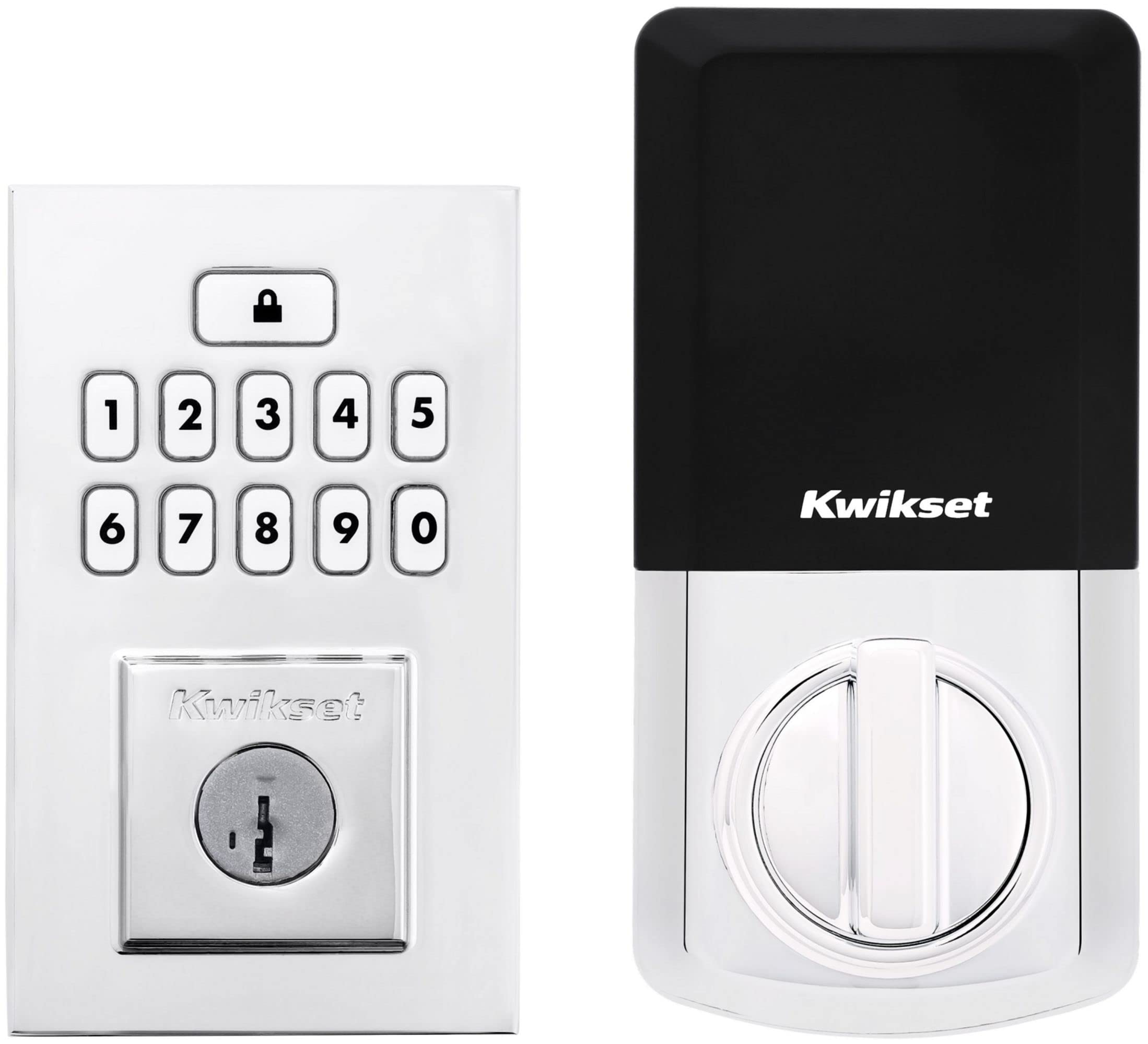 Kwikset 9260CNT-26S Contemporary SmartCode Keypad Electronic Deadbolt SmartKey Bright Chrome Finish