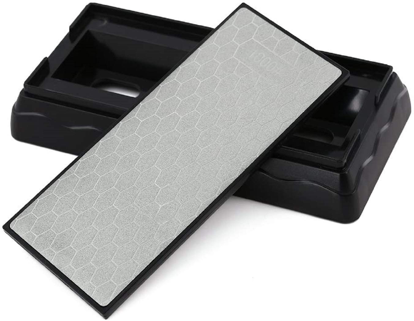 Knife Sharpening Stone, Diamond Coated Whetstone Sharpener 2 Side Grit Polishing & Honing Stone With Nonslip Base Holder for Knives Scissors Chisels Garden Kitchen Tools 400/1000 grit