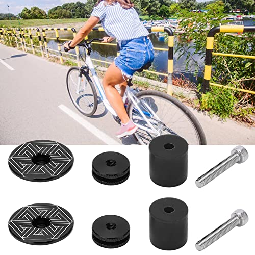 Raguso Handlebar Grips End Plugs, Handlebar End Plugs Practical Lightweight for Road Bikes(Swirl - Black)