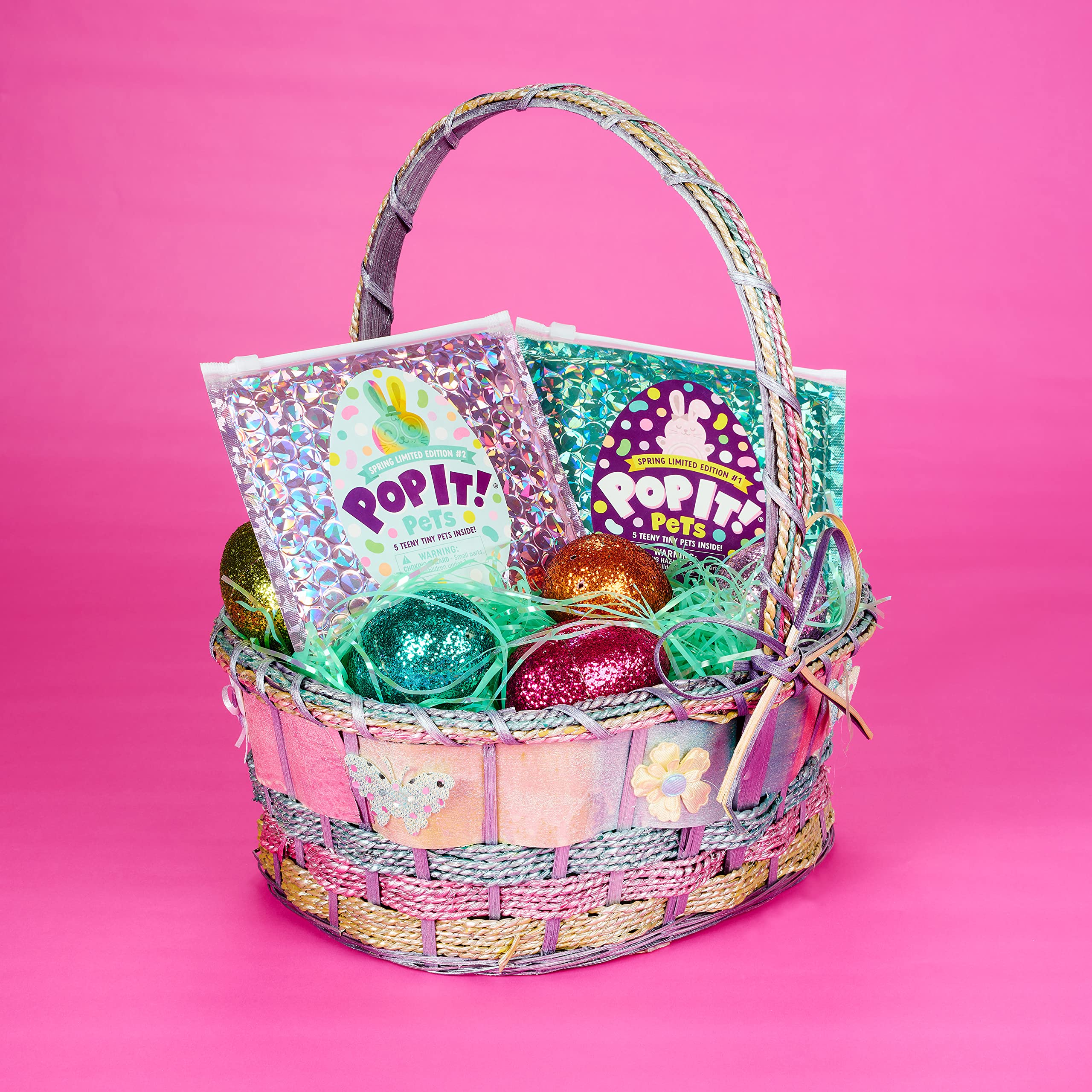 Pop It! Official Pets Spring Limited Edition #2 - Pink | Easter Mystery Detective Bag | 5 New Pets in Each Bag | Mini Collectables | Solve The Case File Mystery