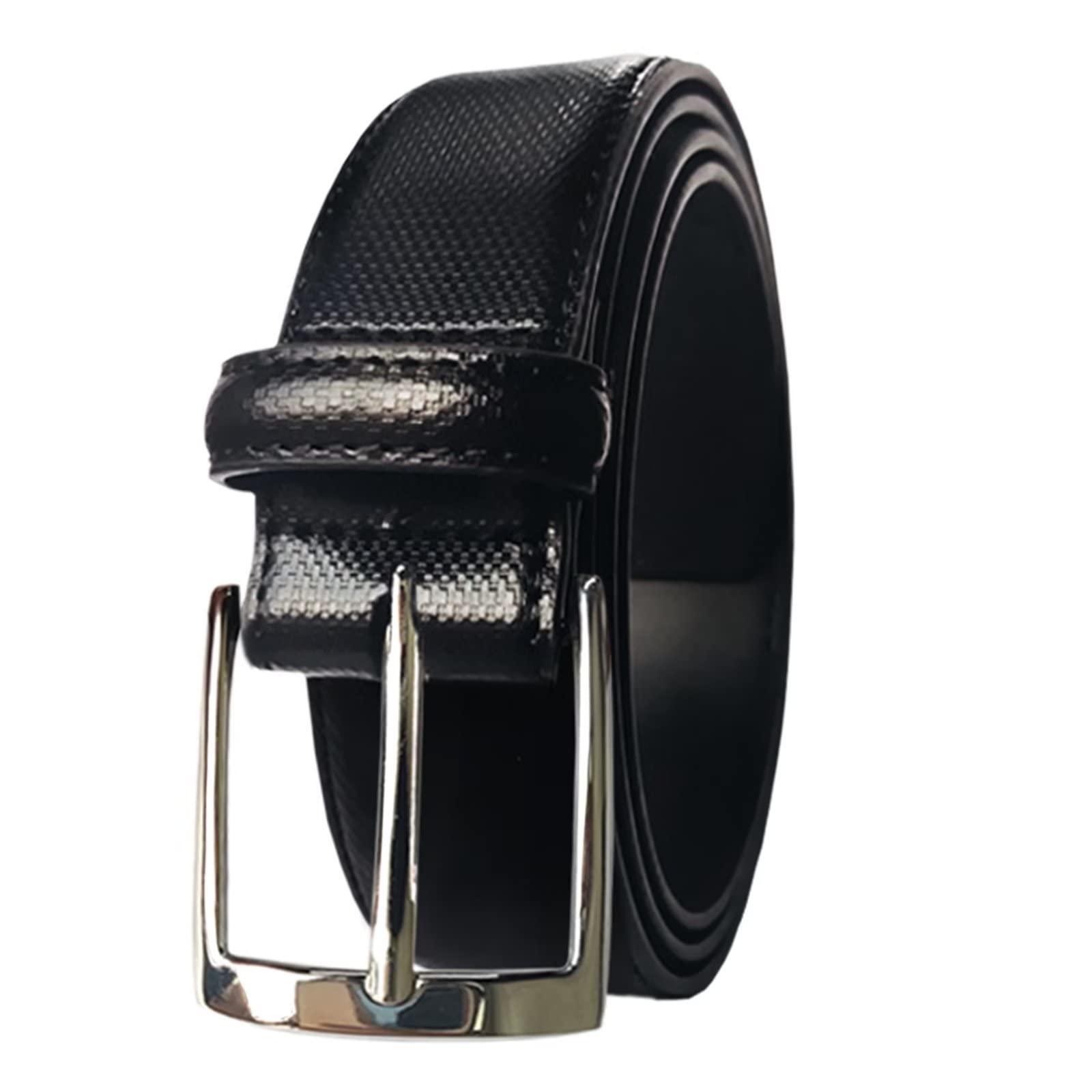 Samilor Genuine Leather Dress Belts For Men Mens Belt For Work Business With Single Prong Buckle In Gift Box, 1 3/8", BLACK TEXTURE,36-38