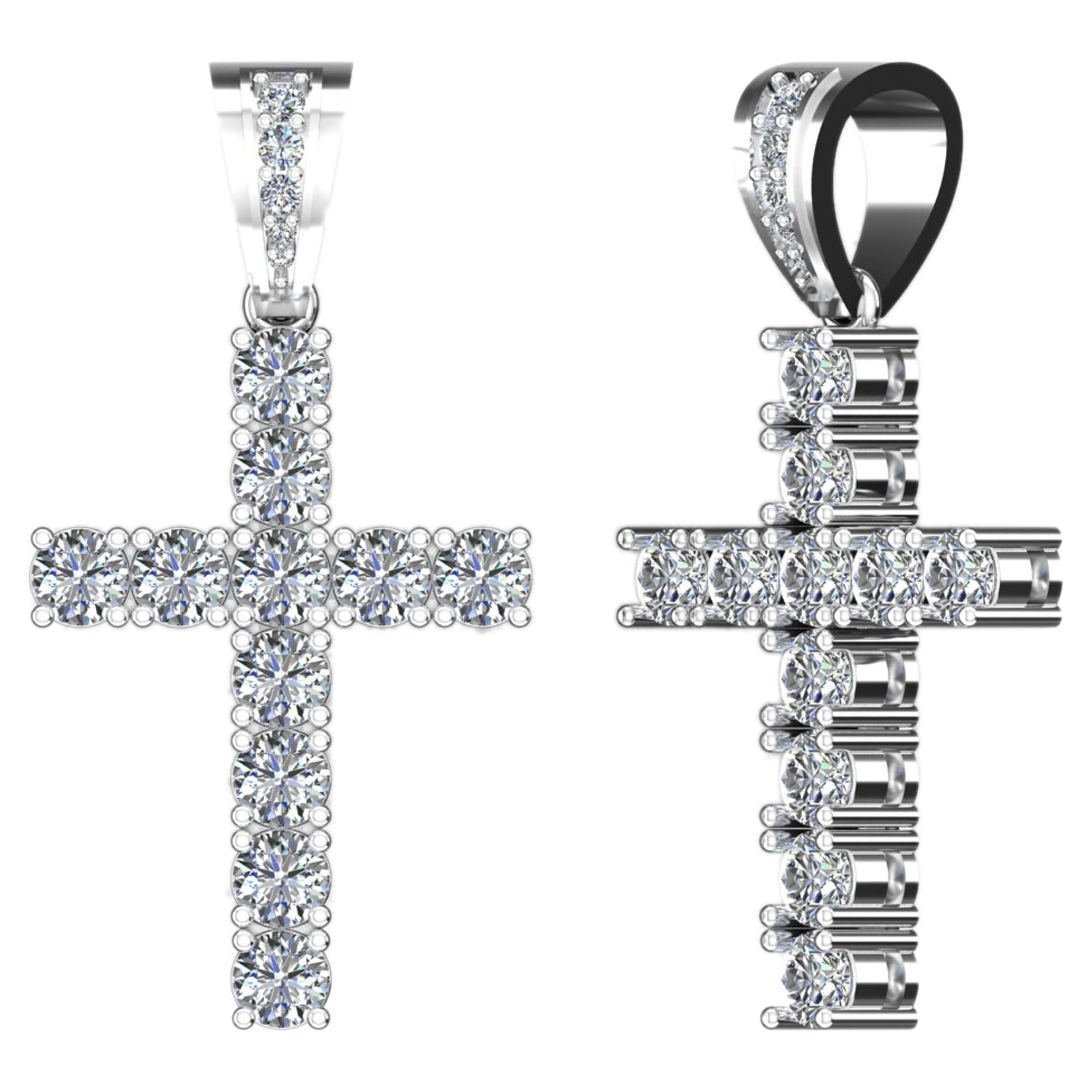 Moissanee 2.5 Carat Tw Diamond Moissanite Sparkling White Cross-Pendant For women in Sterling silver (Only Pendant, 4MM-Stones)