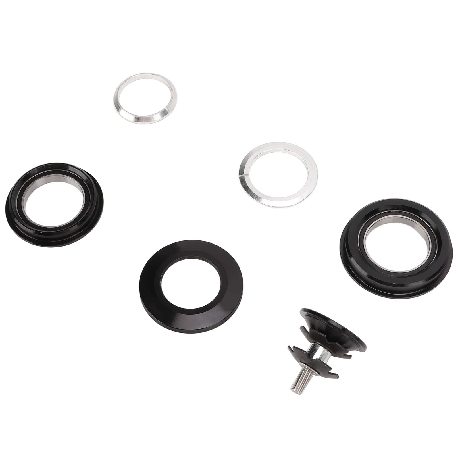 Raguso Road Bike Headset Bearing, Dustproof Anodized Coloring Unobstructed 44‑49.7mm Headset Bearing Bowl Group CNC Process Aluminum Alloy for Bicycle