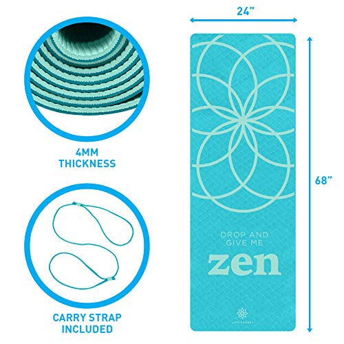 Life Energy 4mm TPE EkoSmart Yoga Mat - Zen Drop