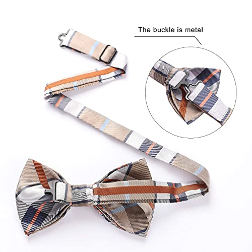 Mens 3 Pack Bow Tie Paisley Plaid Dot Pre-Tie Bow Tie Classic Formal Bow Ties for Men Adjustable Bowtie Tuxedo Wedding