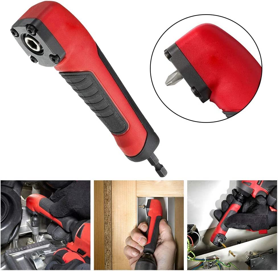 Right Angle Attachment Electric Screwdriver Repair 90 Degree Corner Device Screwdriver Socket Adapter Drill Bit Corner Adapter, ABS Handle