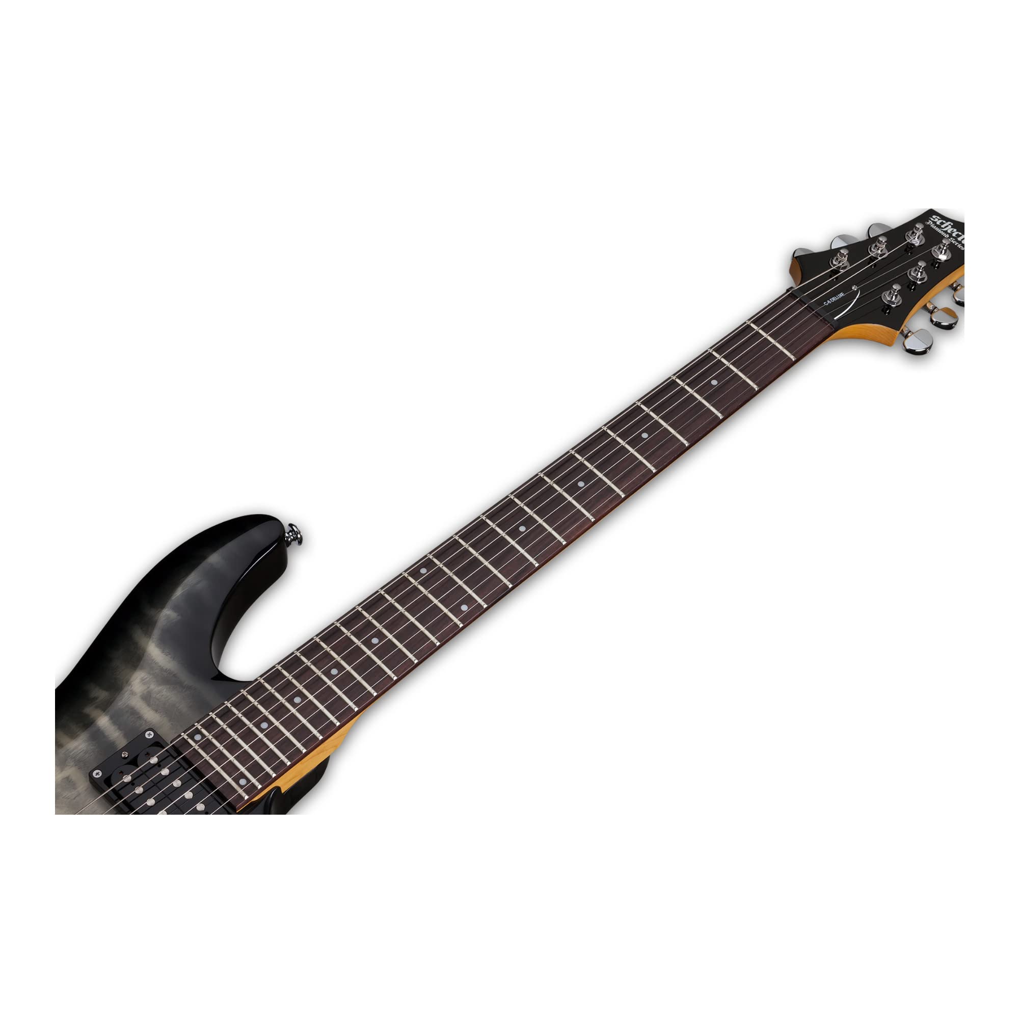 Schecter C-6 Plus 6-String Electric Guitar Bundle with Tripod Guitar Stand and Focus on Guitar Book (3 Items)