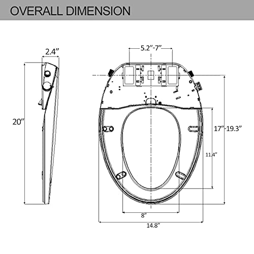 Vinnova Taranto Non-Electric Bidet Toilet Seat - Self Cleaning Retractable Nozzle, Elongated in White, Easy Installation