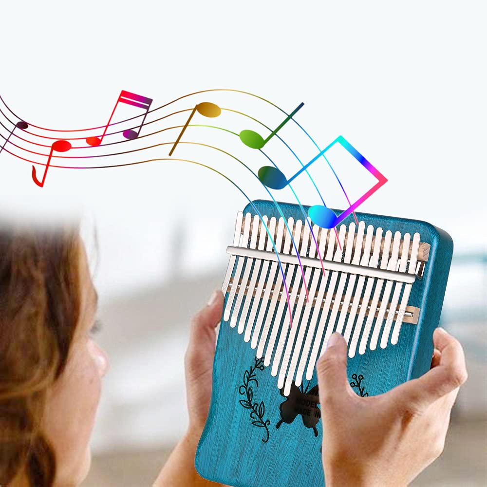 Lemfema Kalimba 21 Keys, Portable Kalimba Thumb Piano, Finger Piano Kalimba 21 Keys, Thumb Piano for Kids and Adults Beginners(Blue)