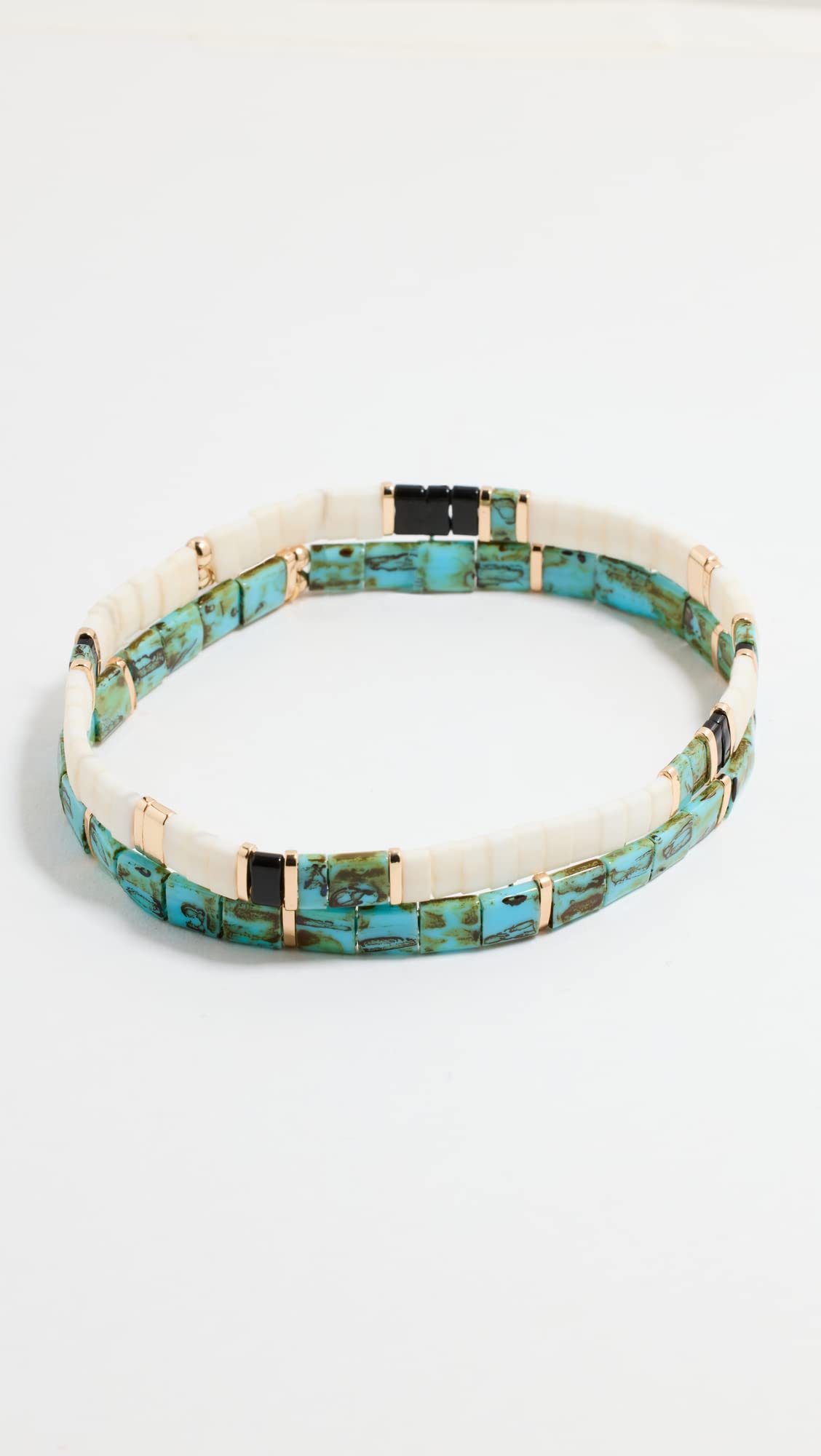 SHASHI Women's 14k Tilu Bracelet Set of 2, Turquesa, Blue, One Size