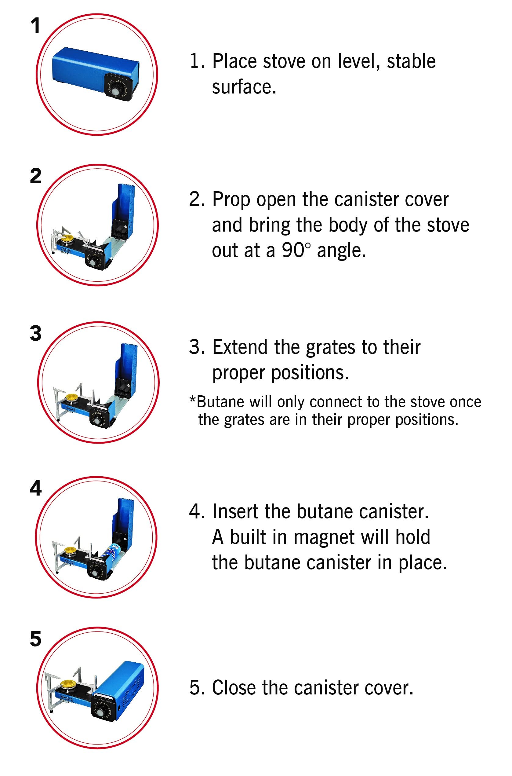 Maxsun Camp Stove Compact Butane Stove with Carrying Case MS-100, 7,250BTU, Foldable Portable Stove