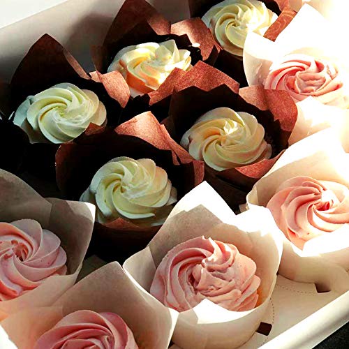 Sinrier 200 Count Tulip Baking Cups Cupcake Muffin Liner for Weddings, Birthdays, Baby Showers, Colourful and Natural(Ten color)