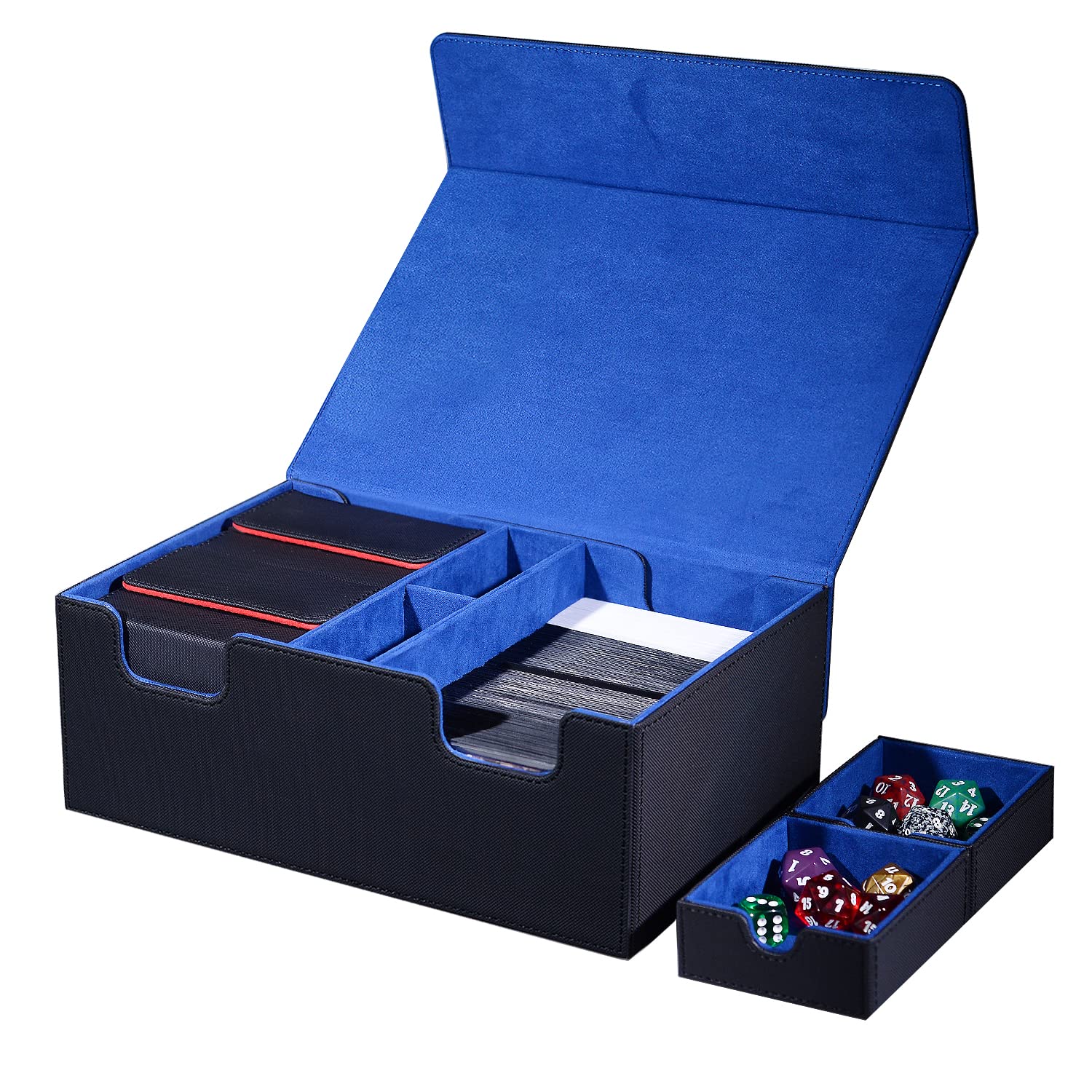 Scimi Commander's Forge Supreme Deck Box - Stores 500+ Sleeve-Protected Cards, Includes 2 Trays - The Ultimate Storage Solution for Magic: The Gathering/Pokemon/Yu-Gi-Oh! - Dual-Tone TCG Deck