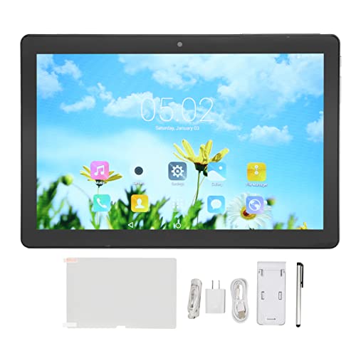 Portable Tablet, 10.1 Inch Tablet 6G RAM 128G ROM 10.1 Inch for Home for Travel (Black)