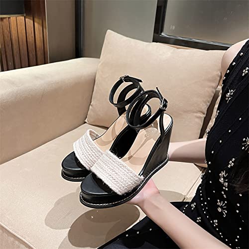 Sandals for Women Casual Summer Wedge Platform Walking Sandals Strap Buckle Party Elegant Shoes Comfy Casual Sandals