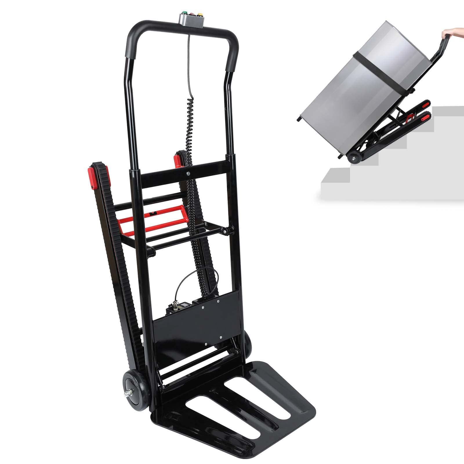 Riosoc Electric Stair Climing Cart, Portable Motorized Stair Climbing Hand Trucks Dolly Cart, Folding Stair Climber Furniture Dolly with Taping for Family Moving Warehouse Logistics Distribution
