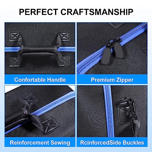 ZORETCO Carrying Case Compatible with PS5,Hard-Shell Travel Bag Holds PlayStation 5 Console,Wireless DualSense Controllers,Base,Games and Accessories (Black Blue)