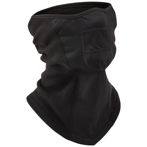 Klein Tools 60132 Balaclava, Warm Breathable Fleece Wind Proof Hinged Balaclava Face Mask, Black