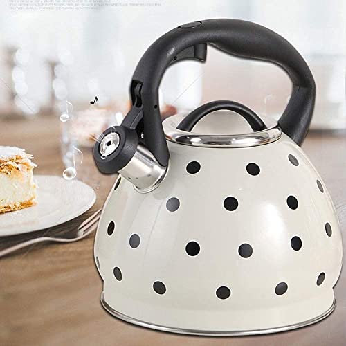 Tea Kettle Stovetop Whistling Teapot Stainless Steel Whistling Kettle 3L Whistling Teapot Water Kettle Boiling Kettle With Heat Insulating Handle Whistle Kettle Stove Top Kettle (Color : Red, Size :
