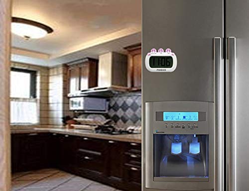 PINGKO Digital Kitchen Timer Fashion Design Clock Cooking Timer with Big Digits,Large LCD Display, Loud Alarm, Magnetic Backing Stand,Battery Included-Pink