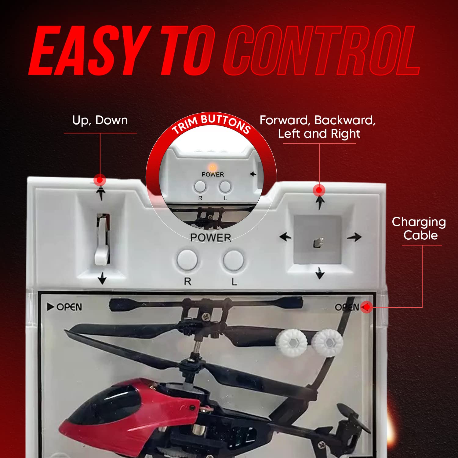 SHEMINI Remote Control Mini Helicopter, QS5010, Rc Helicopter Toy for Kids & Adults, 3.5 Channel & Gyro Stabilizer, Indoor Toy for Beginners (Red)