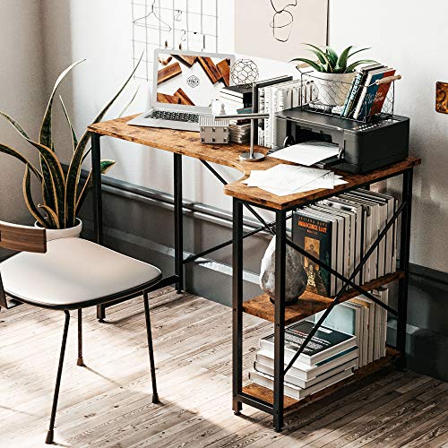 IRONCK Computer Desk Corner Table with Shelf, 47" Small L Shaped Desk for Home Office, Writing Workstation, Space-Saving, Easy Assembly