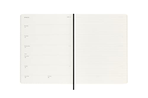 Moleskine 2023 Weekly Notebook Planner, 12M, Extra Large, Black, Soft Cover (7.5 x 10)