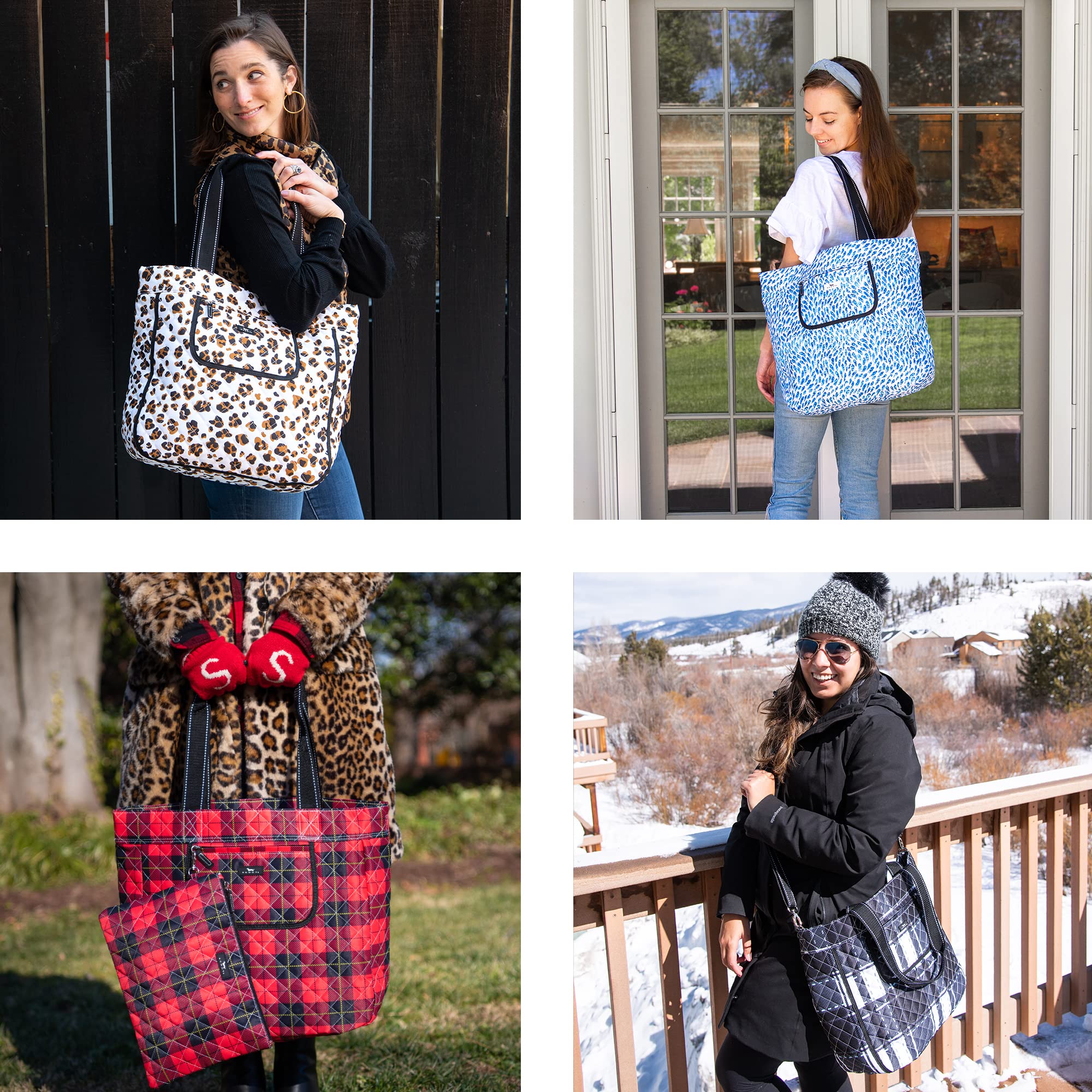 SCOUT Quilt Trip - Tall, Quilted, Open-Top Shoulder Bag with Pockets and Crossbody Strap, Travel, Work, Teacher, Carry-On Bag