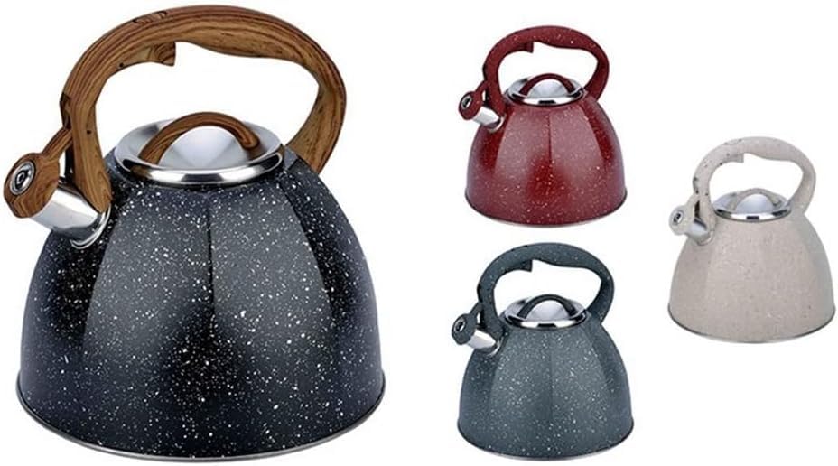 Tea Kettle Stovetop Whistling Teapot 3L Whistling Tea Kettle Stainless Steel Stovetop Teapot Whistle Kettle With Heat Resistant Handle Whistle Kettle Stove Top Kettle (Color : Red, Size : 22 * 25cm)