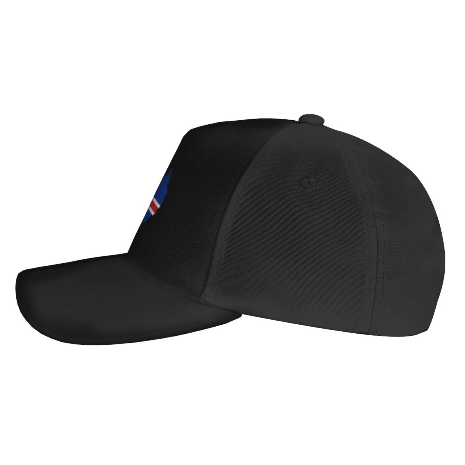 LIFANGMI Iceland Terrain Map Baseball Cap for Men Women Breathable Baseball Caps Casual Outdoor Hat Adjustable Trucker Hats Dad Cap Black