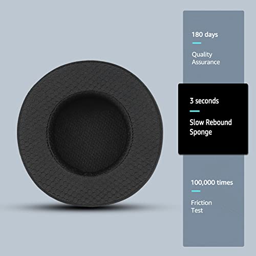 Wzsipod Specialized Replacement Earpad for Corsair Virtuoso Gaming Headset, Corsair Virtuoso Earpads Replacement with Smooth Fabric & High-Density Memory Foam, Sound Isolation (Classic Black)