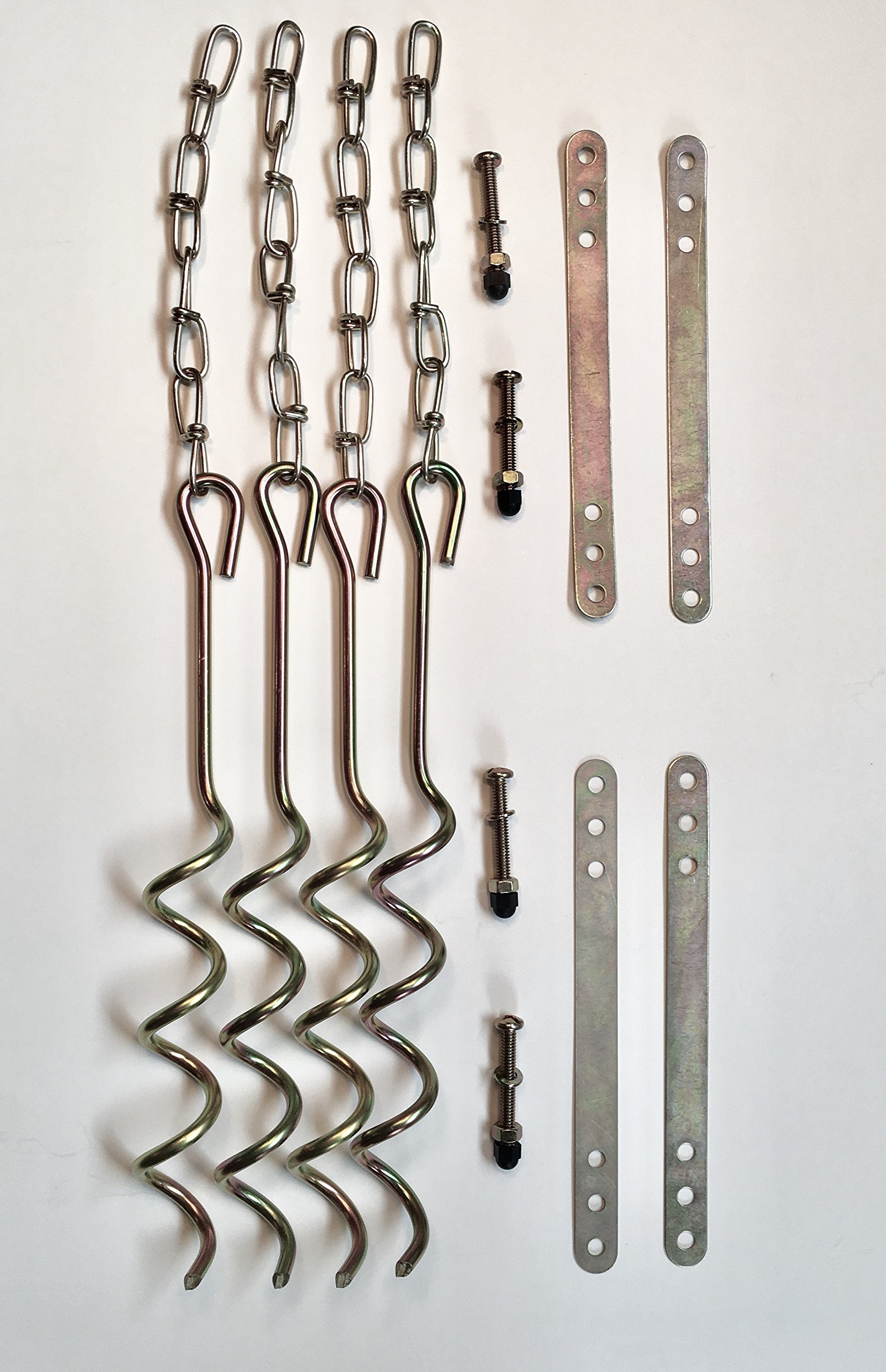 XDP Recreation 70113 Swing Set, Trampoline, & Patio Furniture Metal Ground Anchor Kit Hardware,Bronze