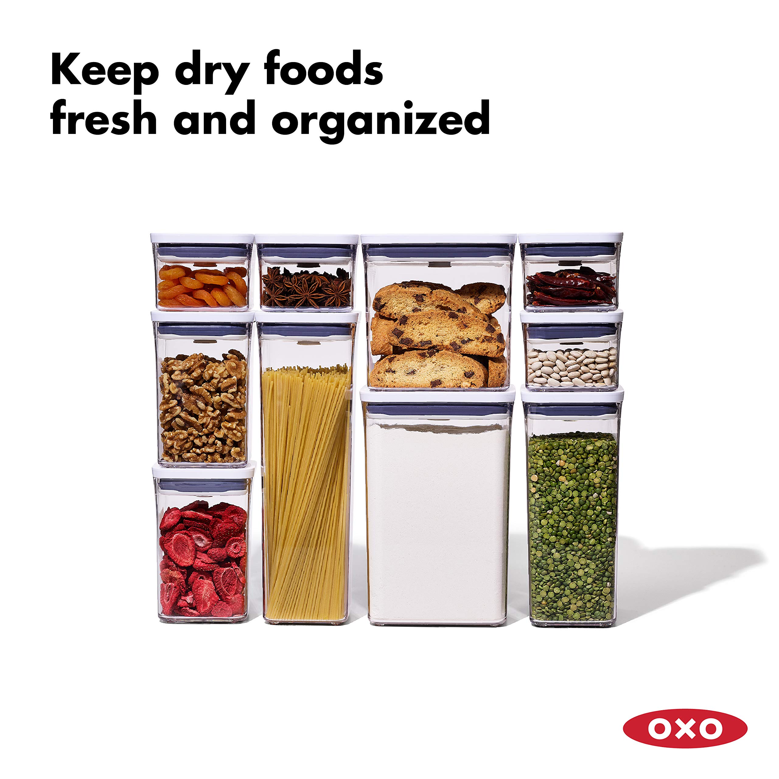 OXO Good Grips 10-Piece POP Container Set (White) and OXO Good Grips 5-Piece POP Container Set