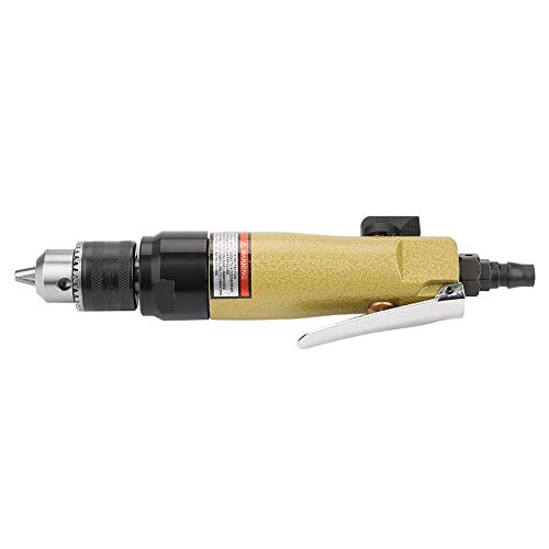 Straight Pneumatic Drill 900rpm Air Power Drill High Speed Pneumatic Drilling Engraving Polishing Tool with Adjustable Inlet Valve Wrench Chunk Key Inlet Port