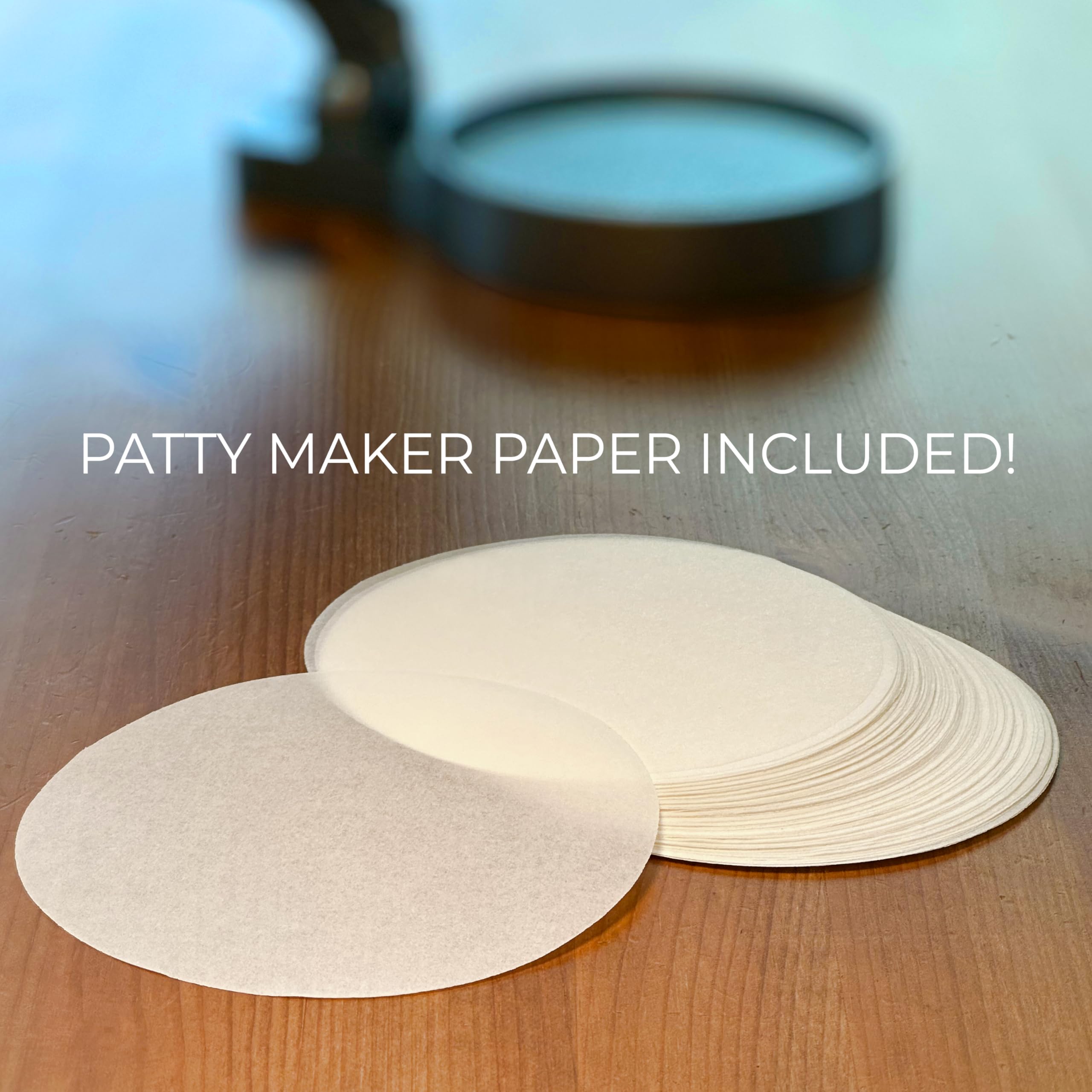 Shop Square Hamburger Press Patty Maker - Adjustable 1/4lb to 3/4lb Burger Press Patty Maker with Patty Ejector - Adjustable Thickness for Burgers, Crab Cakes, and Sausage - Patty Paper Included