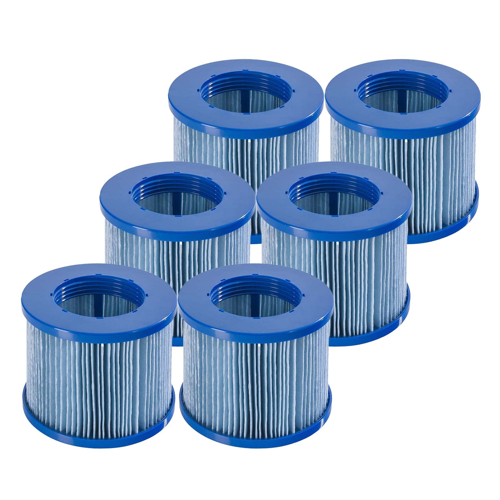RELXTIME 6 Pack Blue Spa Filter Cartridges, Pool Hot Tub Filters Replacement, Filtration Inflatable Hot Tub