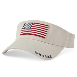 Life is Good. Big Flag Visor, Bone