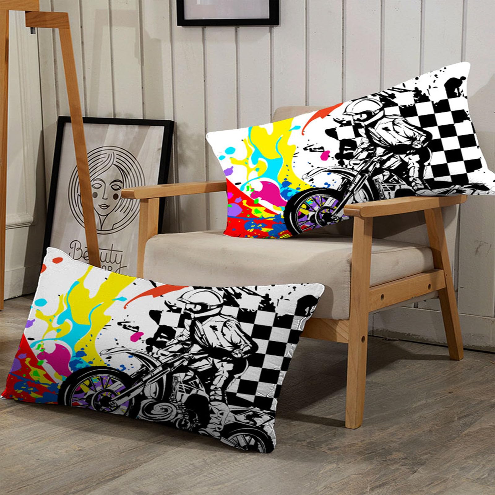 VTKON Motorcycle Comforter Set Full Extreme Sports Bedding Set for Boys Girls Dirt Bike Bedding Set Motocross Bedding Sets Boys Tie Dye Comforter Set Includes 1 Comforter + 2 Pillowcases