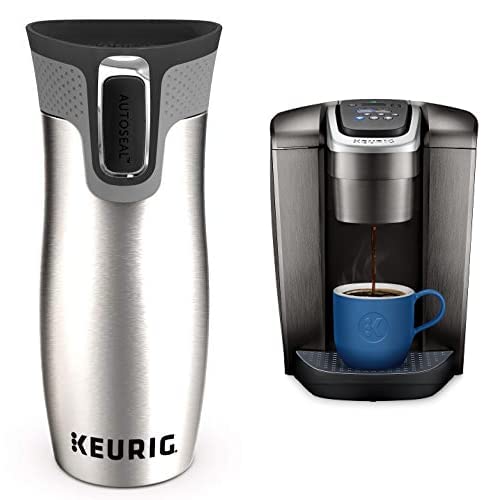 Keurig K-Elite Single Serve Brewer, Brushed Slate and Keurig 14oz Contigo AUTOSEAL West Loop Vacuum Seal, Silver