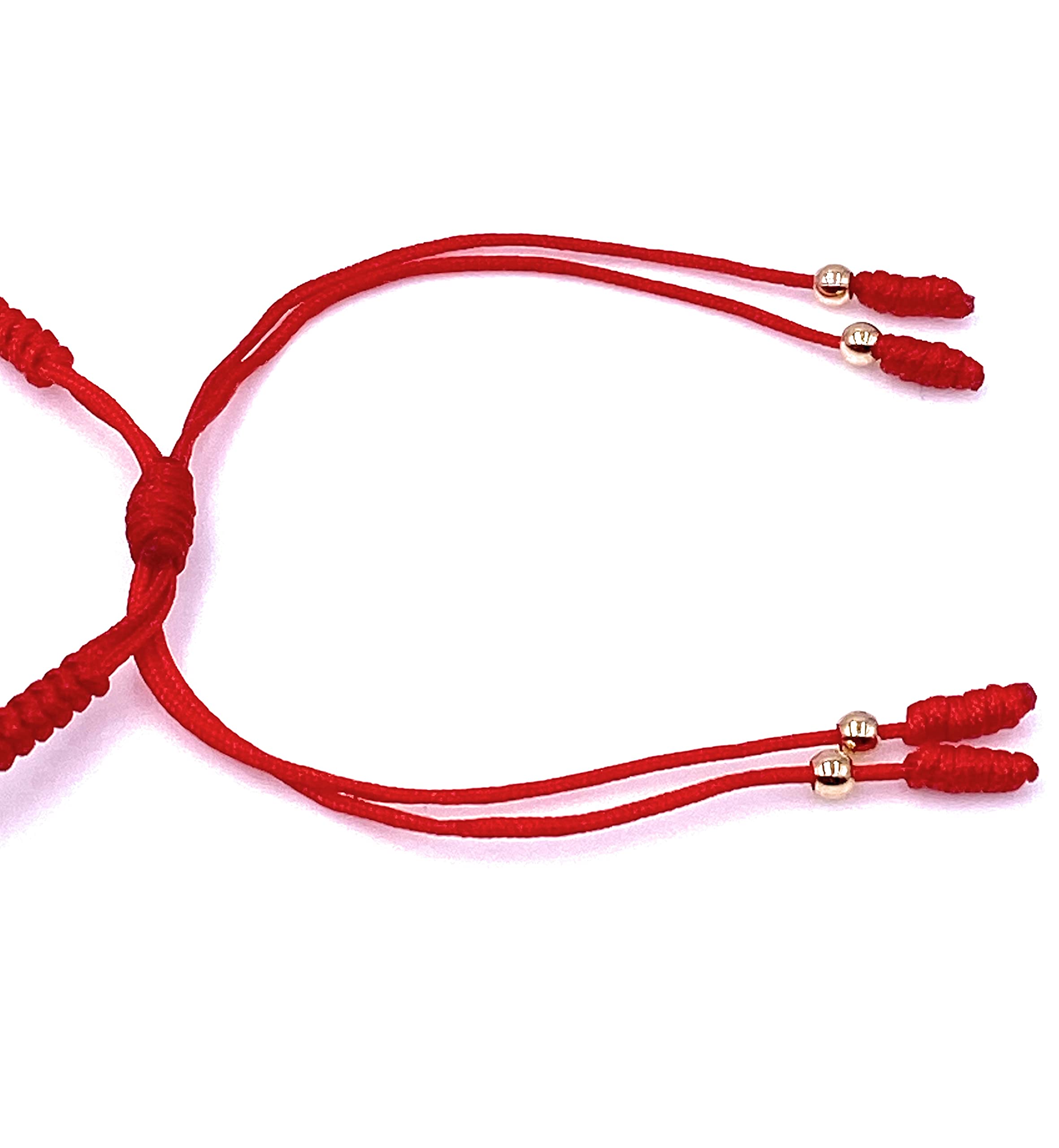 LESLIE BOULES Red Thread Genuine Azabache Hand Bracelet with Small Blue Evil Eye Connector Handmade Jewelry
