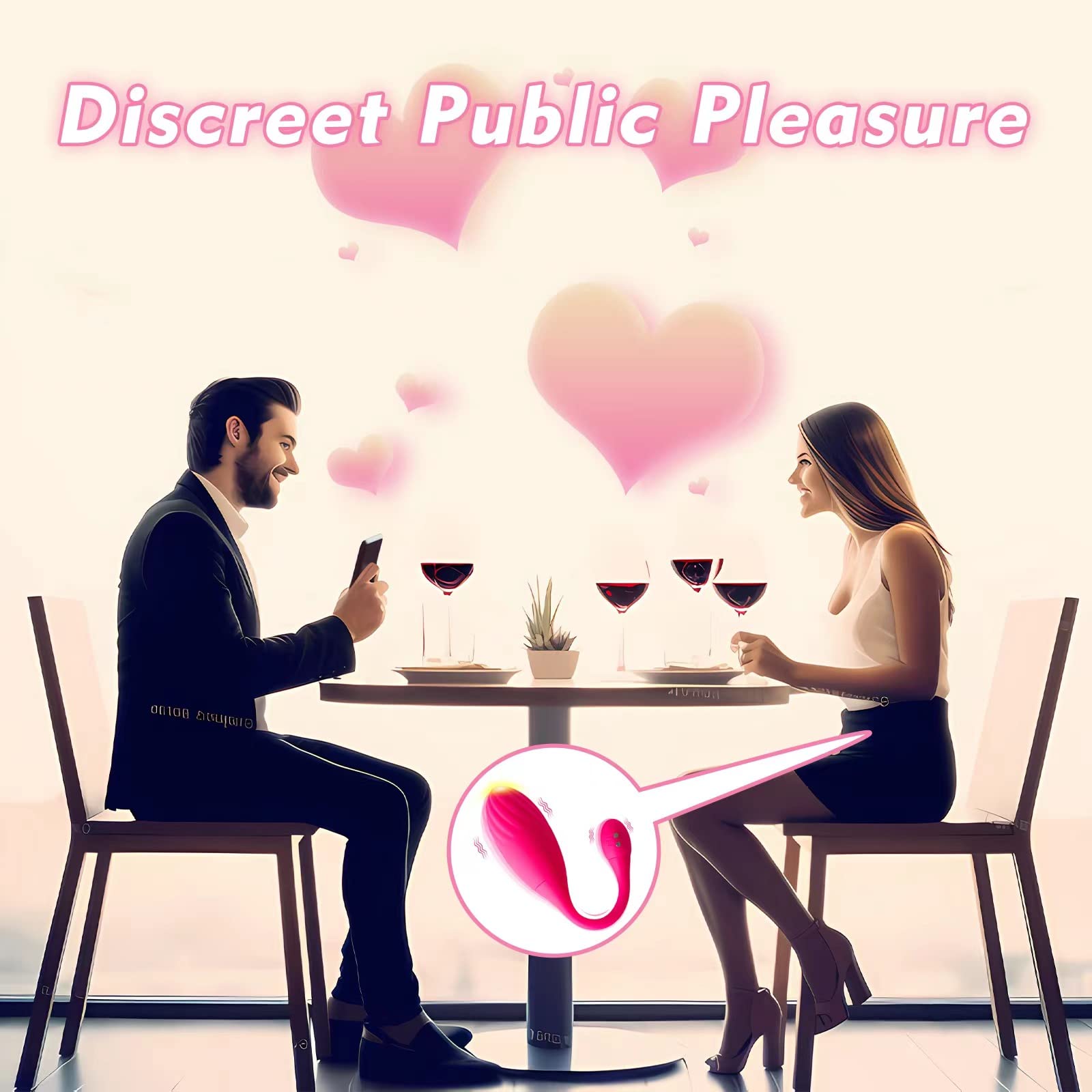 Kaiagame Remote Control Vibrator App, Long Distance App Controlled Vibe Bluetooth Sex Toy Couples Vibe, Phone Adult Toy, Rosered