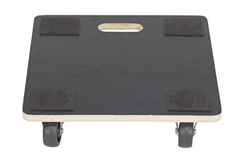 Vestil HDOS-SQ-1616-400 Hardwood Dolly-Square Deck, 400# Capacity, 16x16, Black